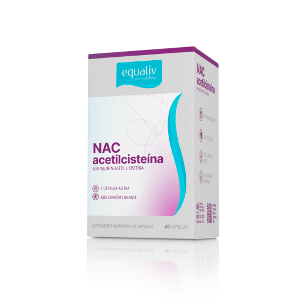 Acetilcisteína (NAC) 600 mg - 60 Cápsulas - Loja Equaliv